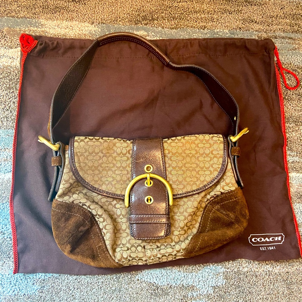 Authentic Vintage Coach Brown Leather Shoulder Bag - Gem